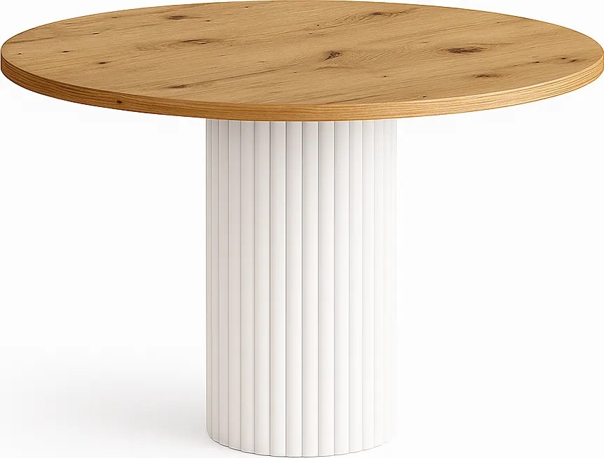 NW Kulatý jídelní stůl NESTORIO 1, 75 cm Barva/ dekor: Kašmír, Barva nohy stolu: Bílá