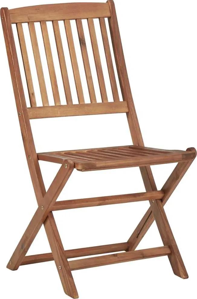vidaXL Skládací zahradní židle s poduškami 4 ks masivní akáciové dřevo [3064688] Barva: Zelená