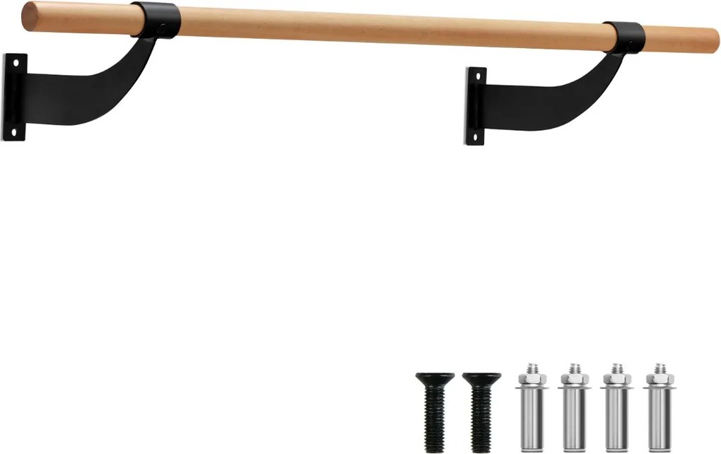 Costway 120 cm dlouhá taneční tyč Nástěnná baletní tyč s pevnou