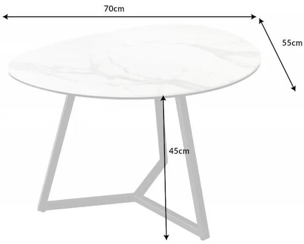 Noble Home Bílý konferenční stolek Marvelous 70 cm