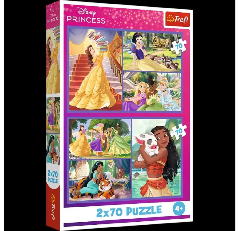Trefl Puzzle 2x70 Disney Princezna - Pohádkové dny 27,5x18cm v krabici 19x29x4cm