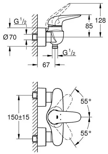 Grohe Eurostyle 2015 Solid Baterie sprchová 23722003