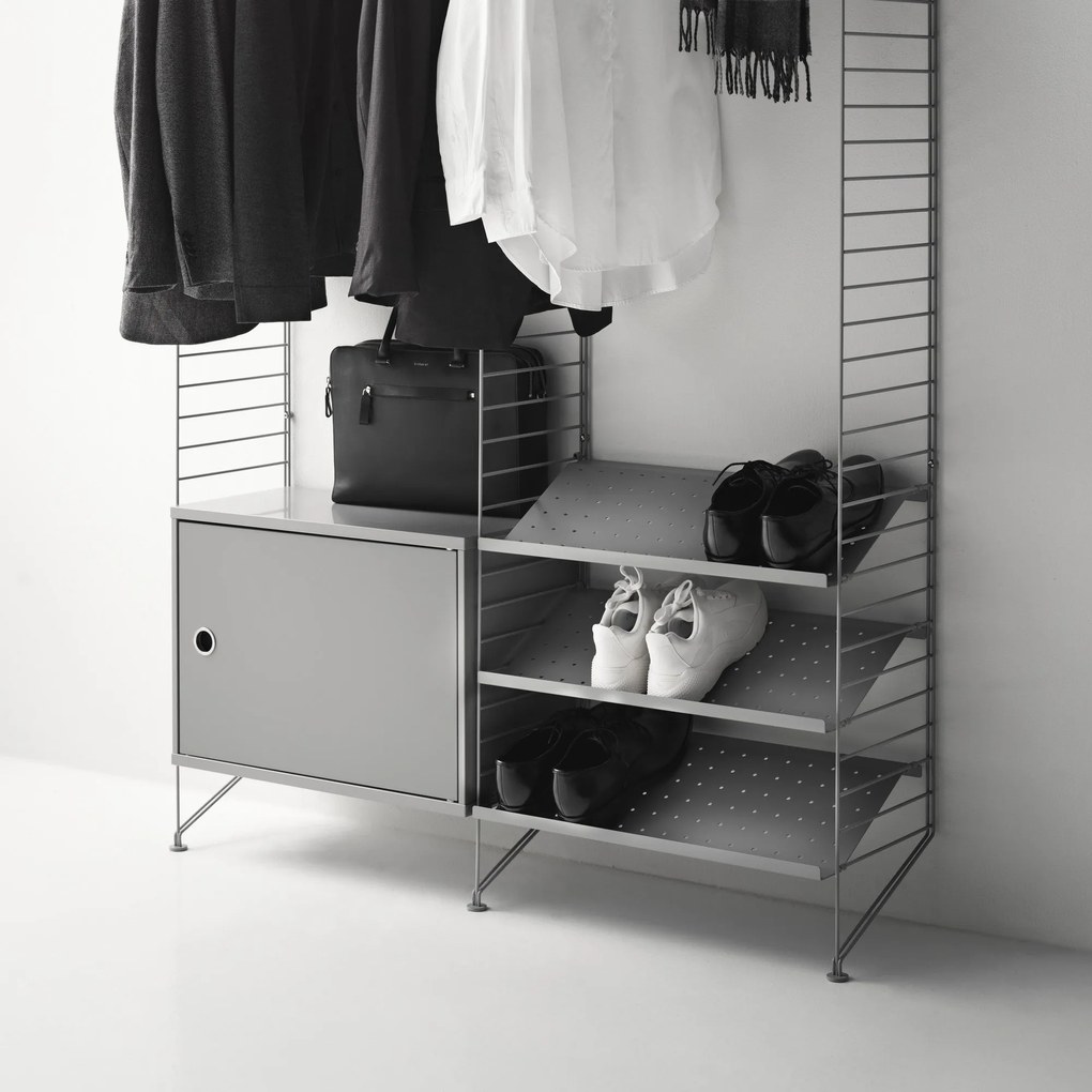 STRING Skříňka Cabinet with Swing Door, Grey