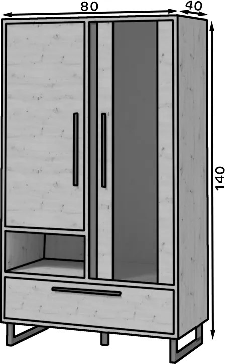 ADRK Furniture Nízká vitrína ARIA SHC-ARI-80-A_B
