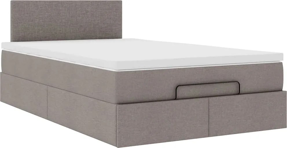 Osmanský rám postele s matrací taupe 120x200cm textil 3311370