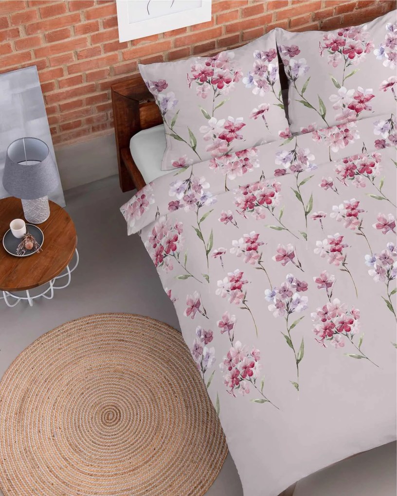 Detexpol Flanelové povlečení 220x200 béžové květiny 4953 A Flanel 2024