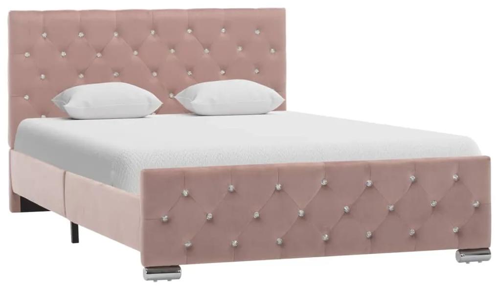 Rám postele růžový samet 120 x 200 cm,  286825