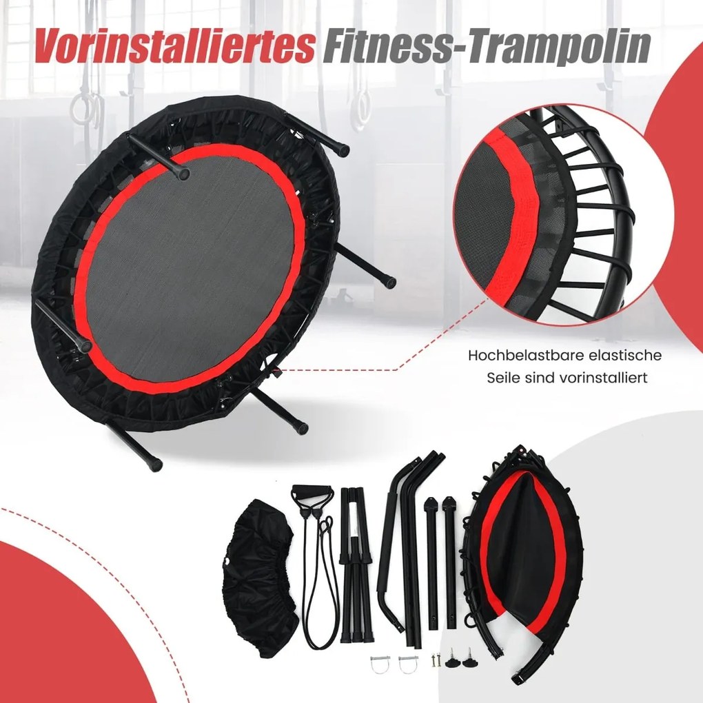 Costway Mini trampolína φ101 cm Fitmess trampolína s výškově nastavitelným