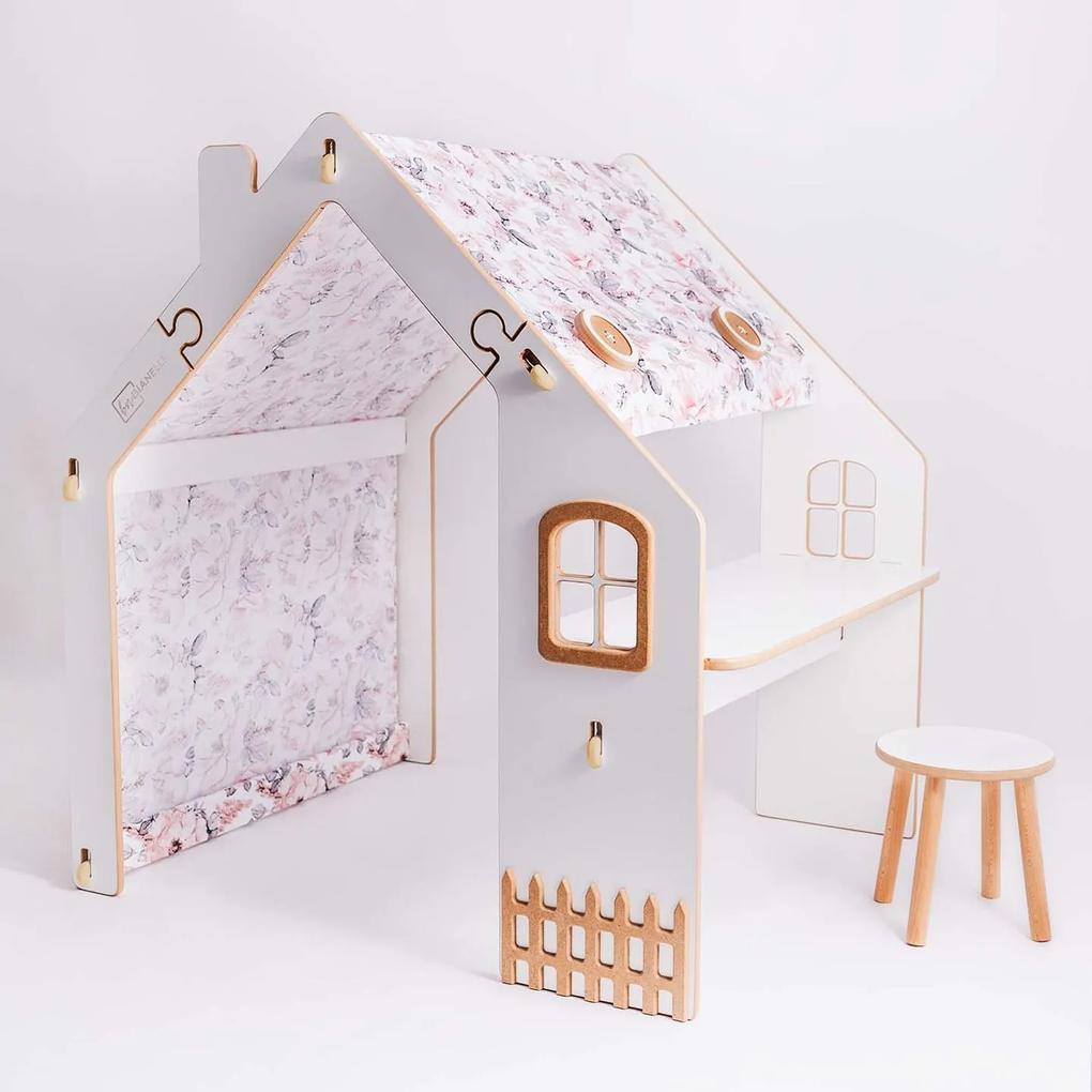 Vingo Dětský domeček se stolečkem a židličkou - růžové květy