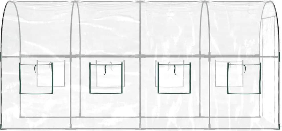 Skleník průhledný 160 x 400 x 190 cm PVC práškově lakovaná ocel 317247