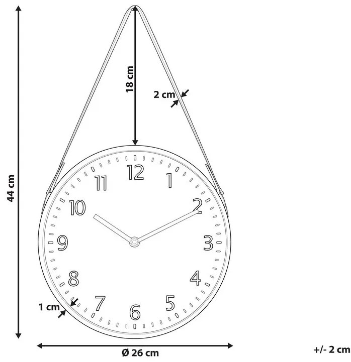 Nástěnné hodiny ø 26 cm hnědé RENENS Beliani