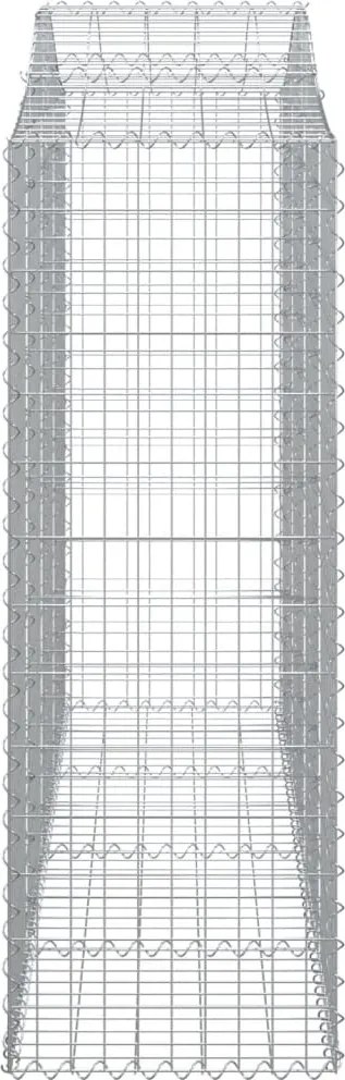 Klenuté gabionové koše 3 ks 200x50x140/160cm pozinkované železo 3145683