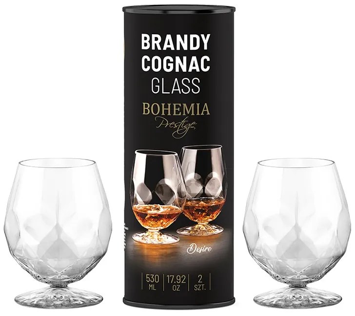 BOHEMIA PRESTIGE DESIRE SKLENICE NA KOŇAK V TUBĚ 530 ML SADA 2KS