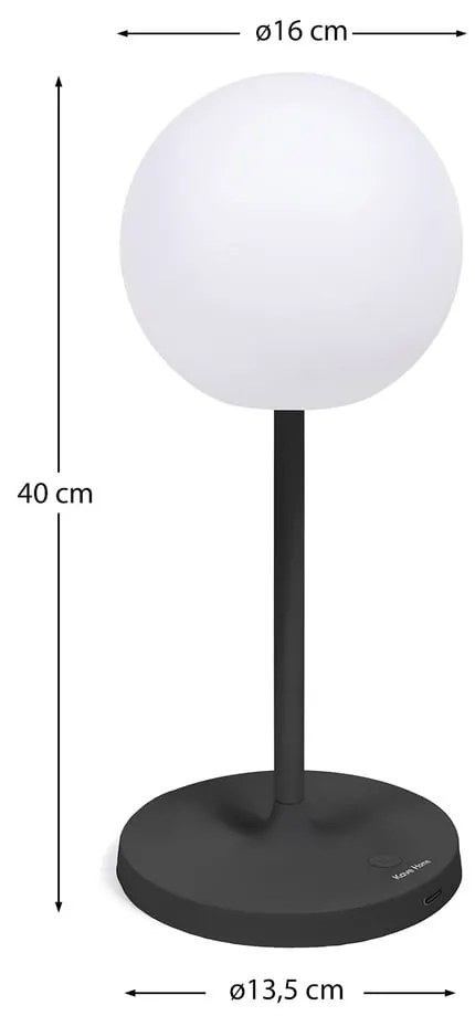 LED stolní /přenosné stmívatelné venkovní svítidlo na USB ø 16 cm Dinesh – Kave Home