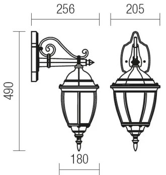 Redo 9605 - Venkovní nástěnná lampa SEVILLA 1xE27/42W/230V IP44 zlatá/patina