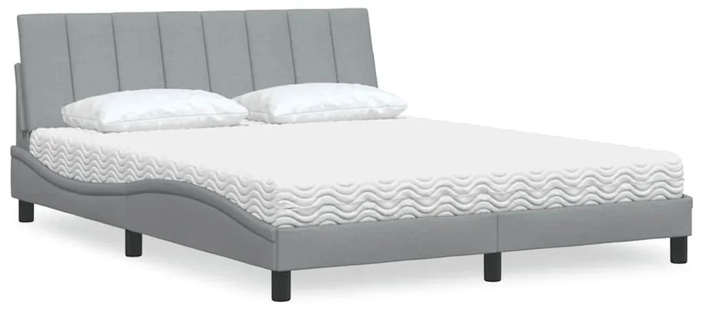 Postel s matrací Hanko světle šedá 160 x 200 cm textil 3310538