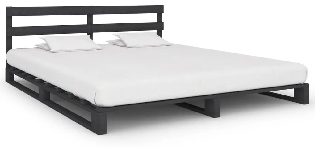 285259 vidaXL Rám postele z palet šedý masivní borovice 160 x 200 cm