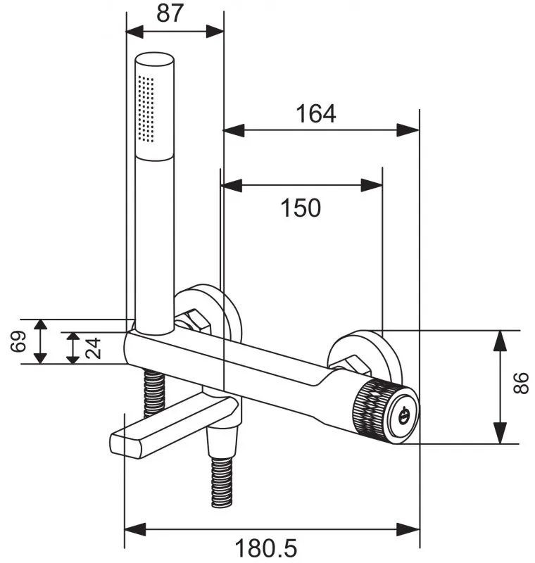 Mexen Diamond vanová baterie, černá, 71530-70