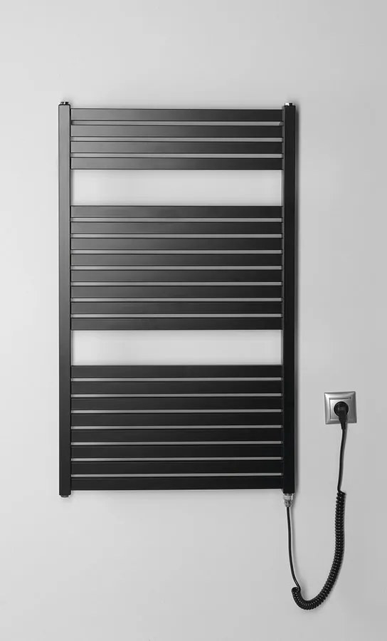 Sapho, TONDI-E elektrické topné těleso, rovné, 600x970 mm, 400W, černá matná