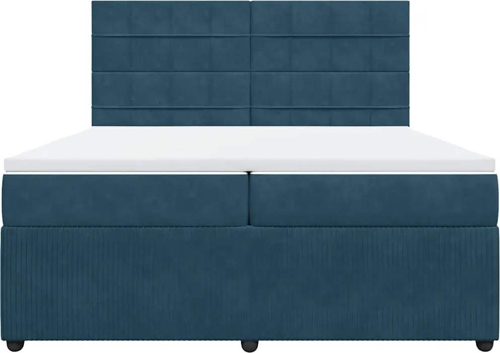 Box spring postel s matrací modrá 200 x 200 cm samet 3294734