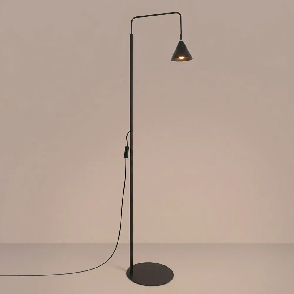 Černá ocelová stojací lampa s ohybatelnou konstrukcí (výška 165 cm) Zylo – Sollux