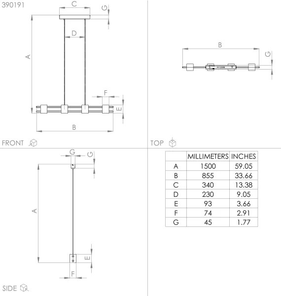 Eglo 390191 - Lustr na lanku LEVANTARA 4xE27/40W/230V černá/hnědá