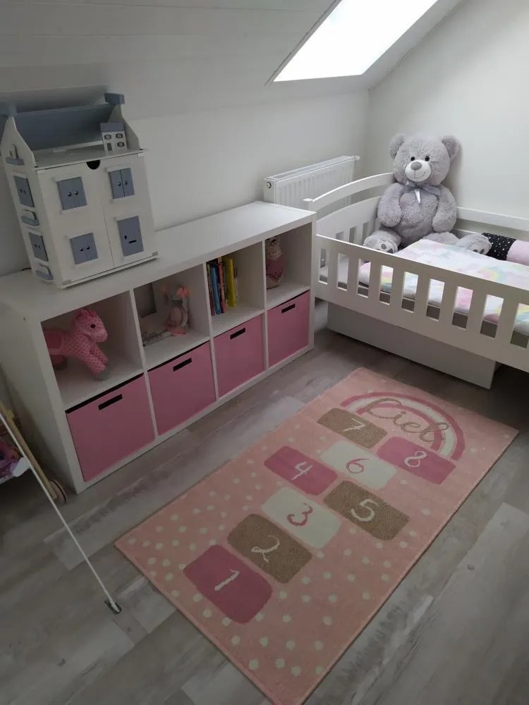 Atmosphera for Kids Dětský koberec skákací panák Rainbow růžový 150 x 80 cm