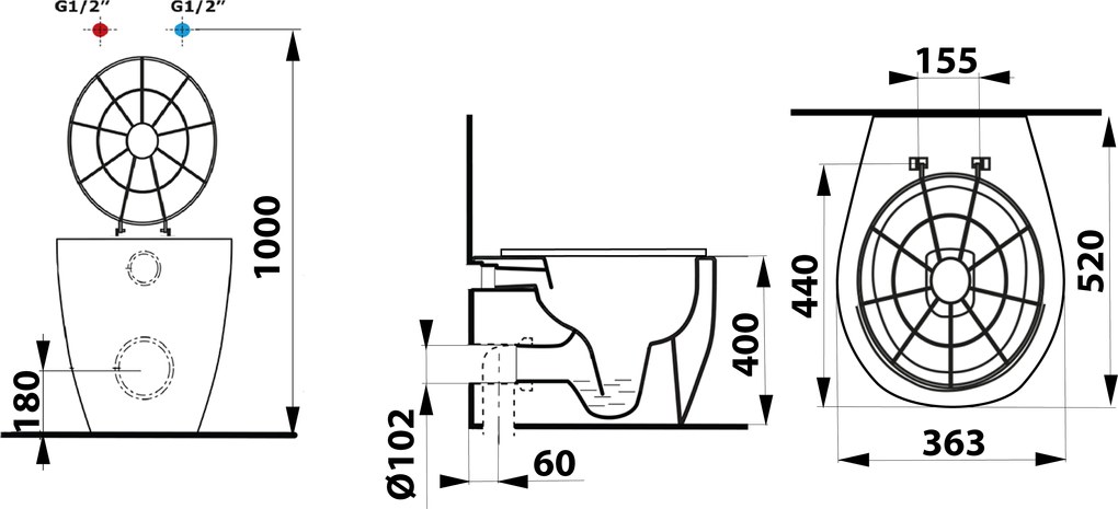Isvea výlevka stojící keramická s roštem 36 x 52 cm bílá VKS03