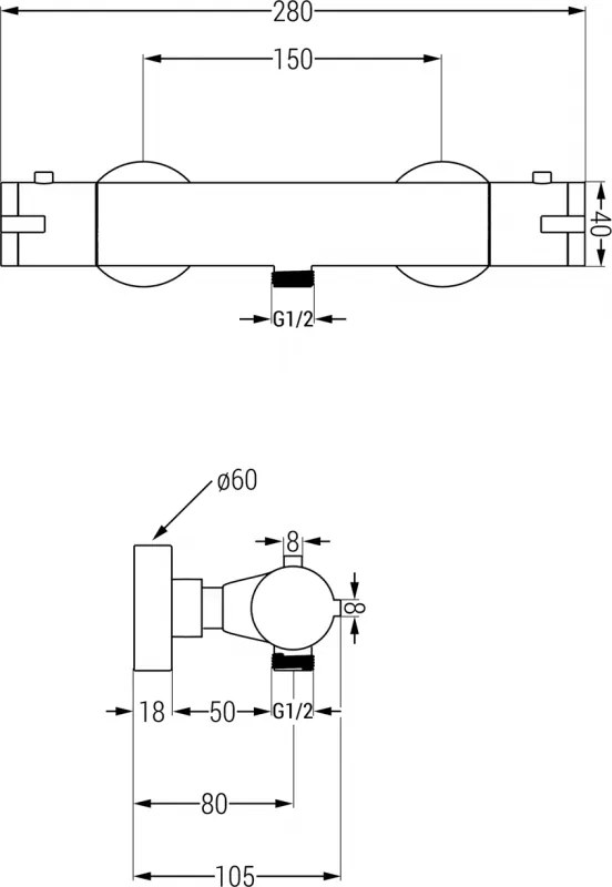 Mexen KAI TERMOSTATICKA SPRCHOVÁ BATERIE, Růžové-zlato, 77100-60