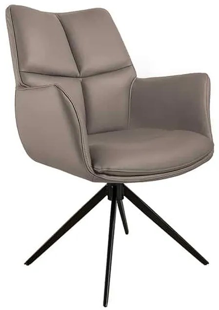 Designová otočná židle Vallerina hnědá kůže