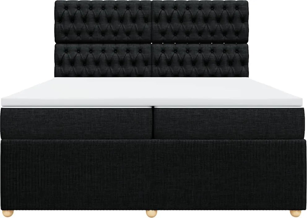 Box spring postel s matrací černá 200x200 cm textil 3294472