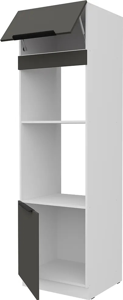 ARIA po | vysoká skříňka 60 DPM-210 2F na vestavnou troubu a mikrovlnku | 60 cm | ANTI FINGERPRINT povrch | bílá/šedá grafit