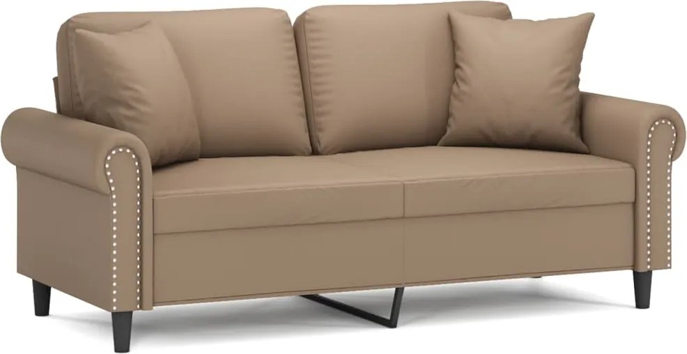 2místná pohovka s polštáři cappuccino 140 cm umělá kůže 3200934