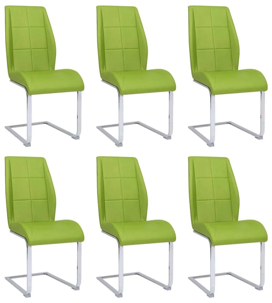 3059519 vidaXL Konzolové jídelní židle 6 ks zelené textil