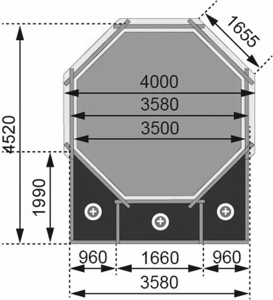 Bazén KARIBU model 1D (45629) 4,0 x 4,8 m LG3450