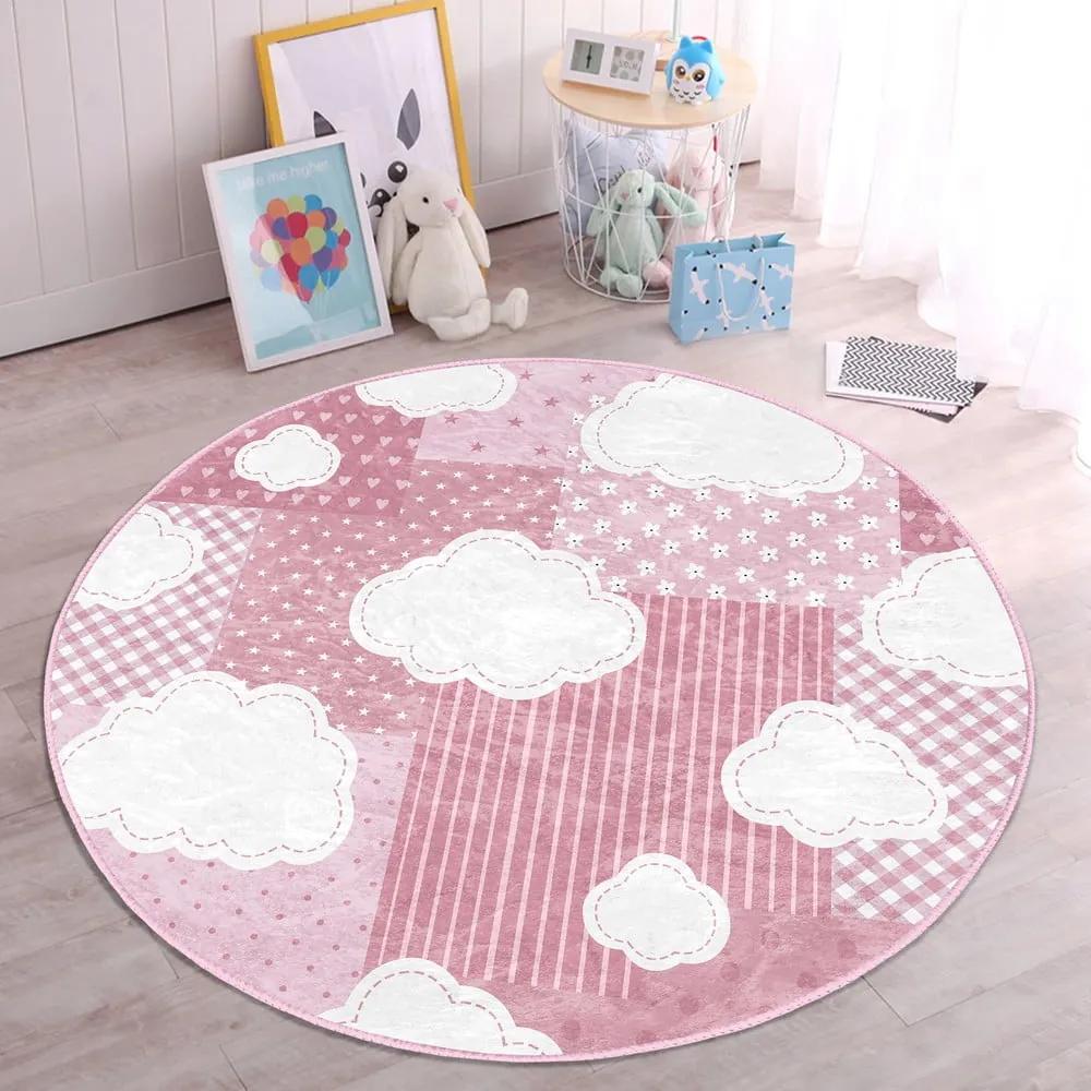 Růžový dětský koberec ø 80 cm Comfort – Mila Home