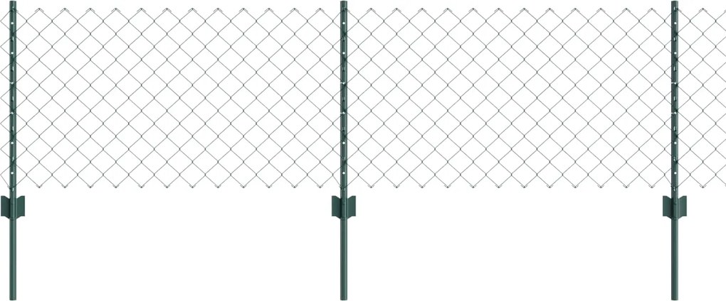 Plot s řetězovým odkazem a sloupkem 10 x 0,6 m Zelená Síťovina 3336238