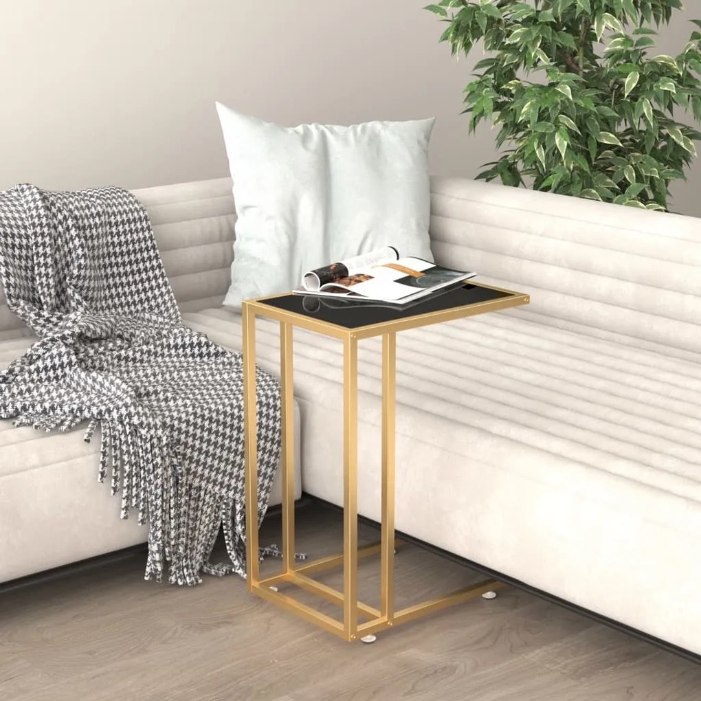 Stolek na notebook černý 50 x 35 x 65 cm tvrzené sklo 331646