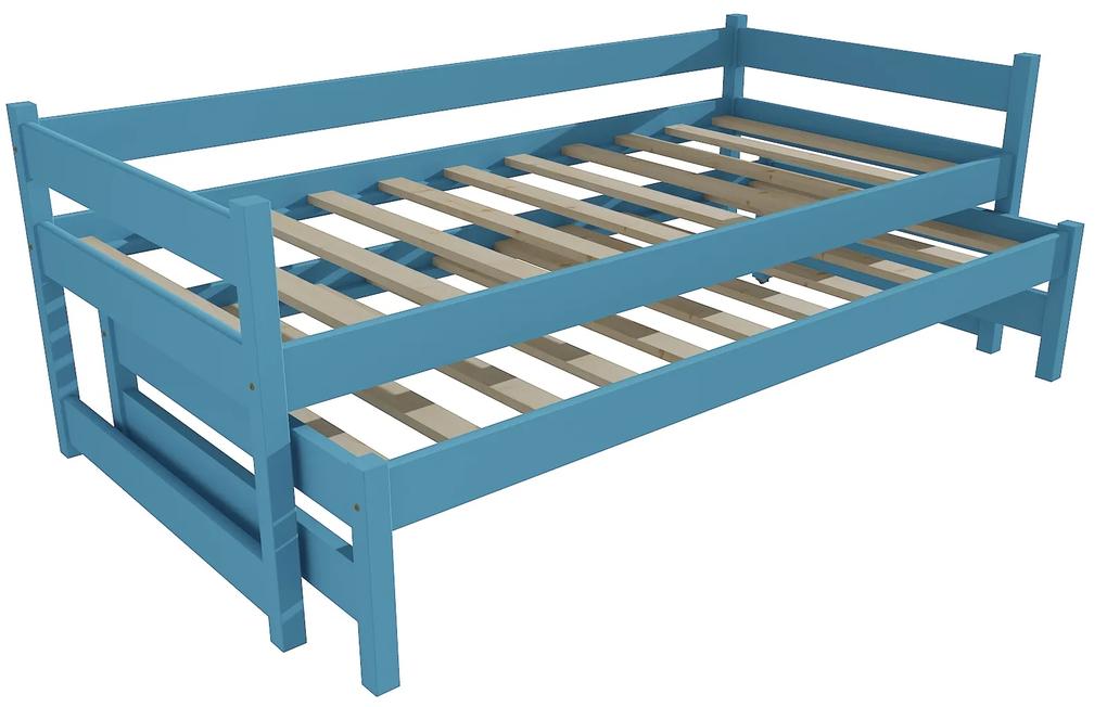 Vomaks Dětská postel s výsuvnou přistýlkou DPV 003 Rozměr: 80 x 200 cm, Barva: barva modrá