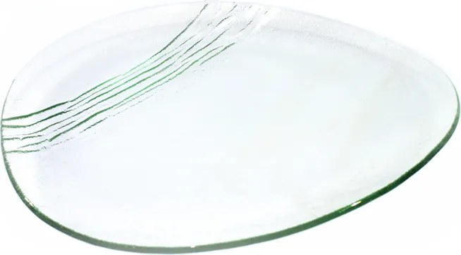 BDK-GLASS Servírovací tác Organic z čirého skla - 39x36cm