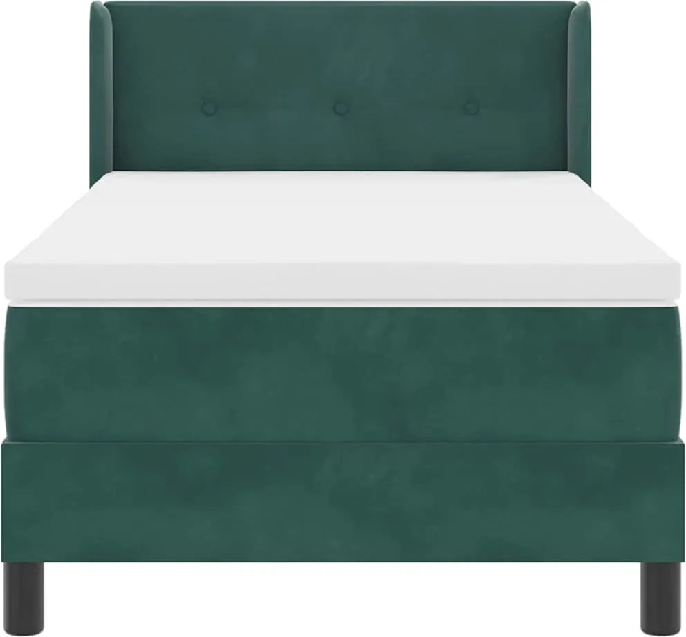Postel s boxspringem s čelo Tmavě zelená 200 x 90 cm samet 3341453
