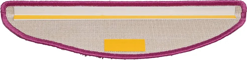 Schodové rohože 15 ks 56x17x3 cm fialové půlkulaté 133897
