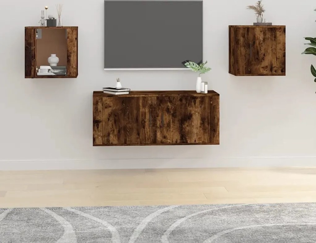 vidaXL Nástěnné TV skříňky 2 ks 40 x 34,5 x 40 cm [816643] Barva: kouřový dub