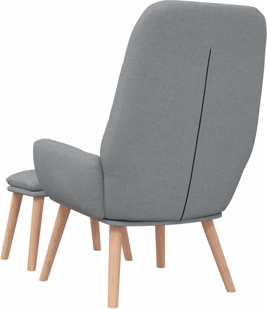 Relaxační křeslo s podnožkou světle šedé textil 3315149