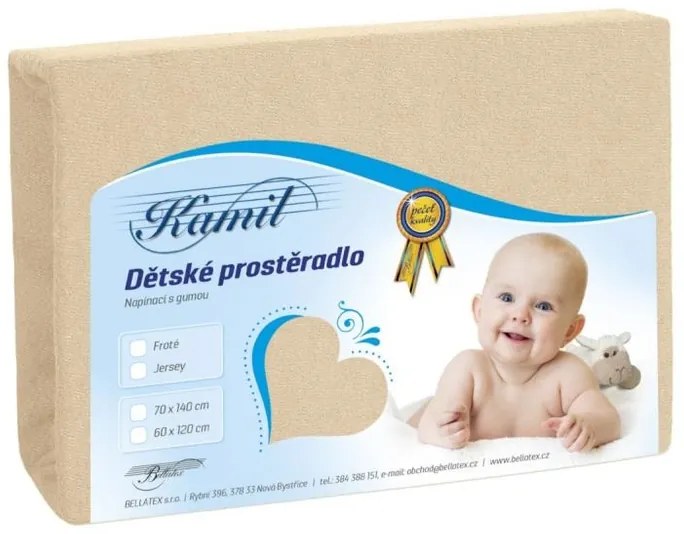 Bellatex Dětské froté prostěradlo světlá béžová rozměr 60x120 cm
