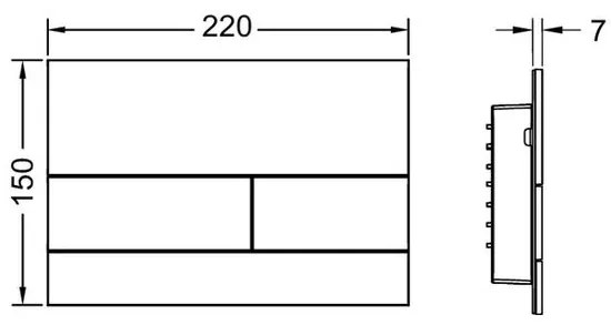 Tece Square II Ovládací tlačítko, saténové pískově béžové sklo 9240827