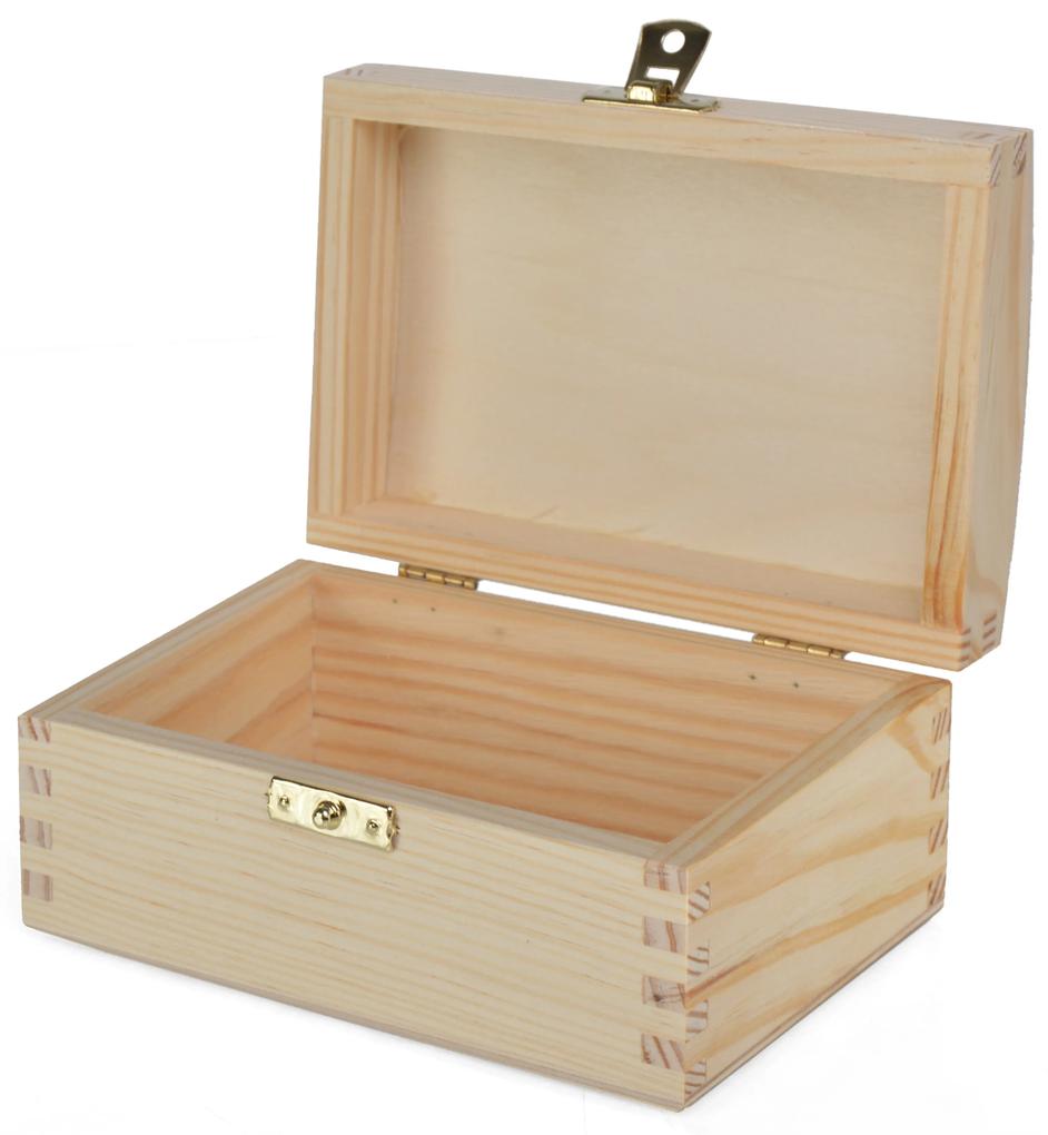 Dřevěná truhlička na šperky se zapínáním, 16x11x7,5 cm