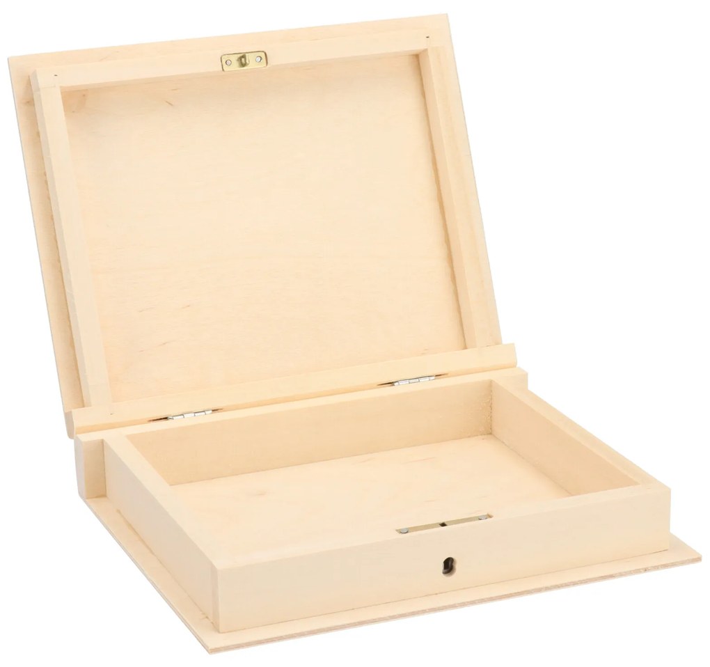 ČistéDřevo Dřevěná krabička kniha na klíč