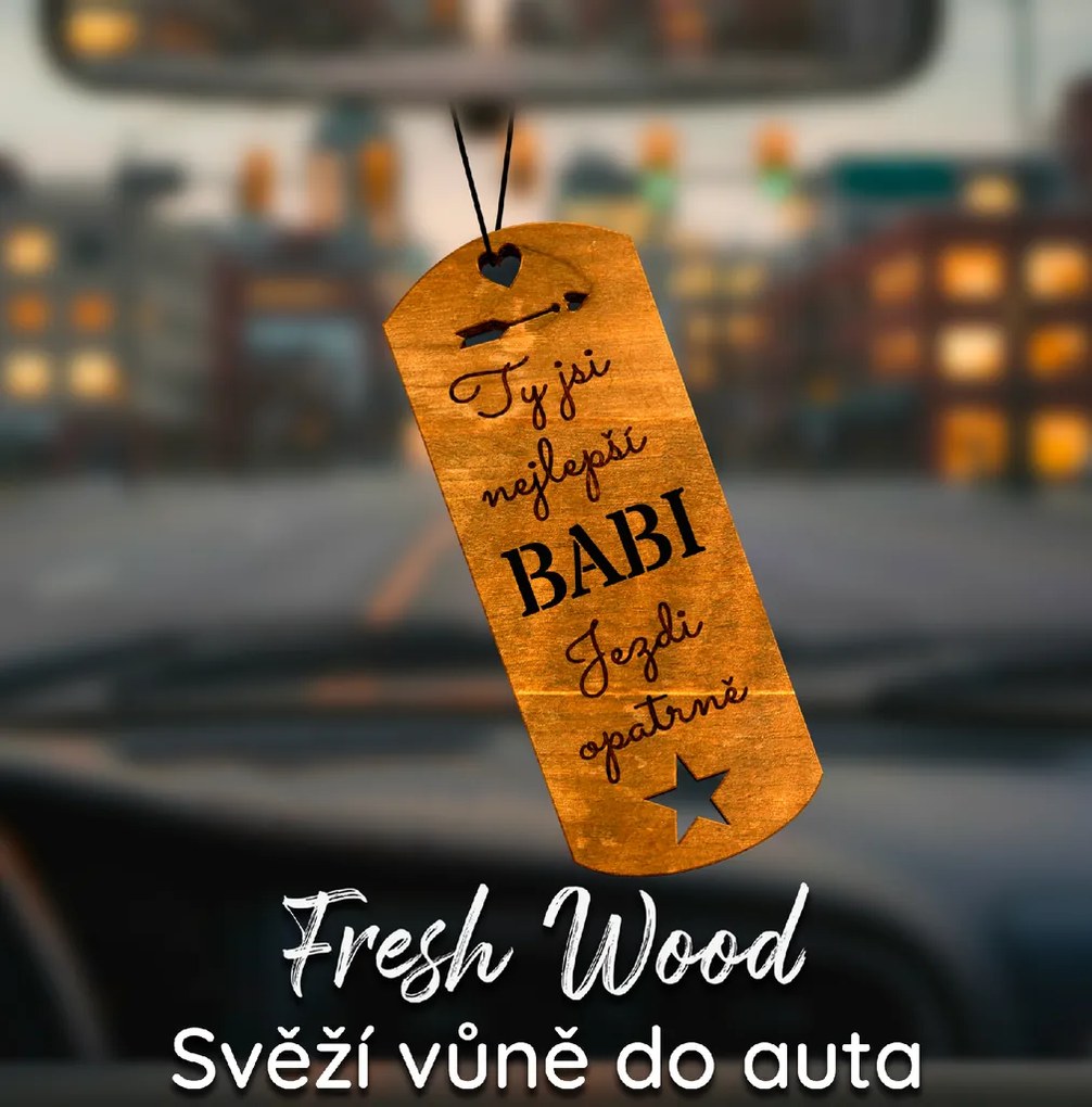 Ahome CZ Dřevěná vůně do auta – Pro babičky