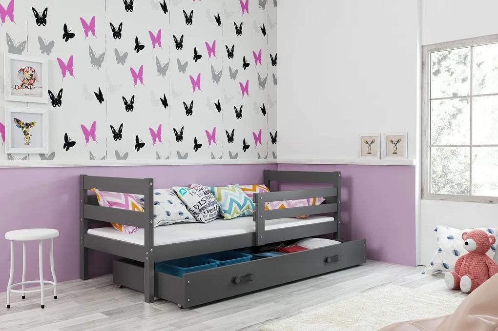 BMS Group Dětská postel s úložným prostorem ERYK grafit Velikost postele: 190x80 cm, Barva šuplíku: Zelená